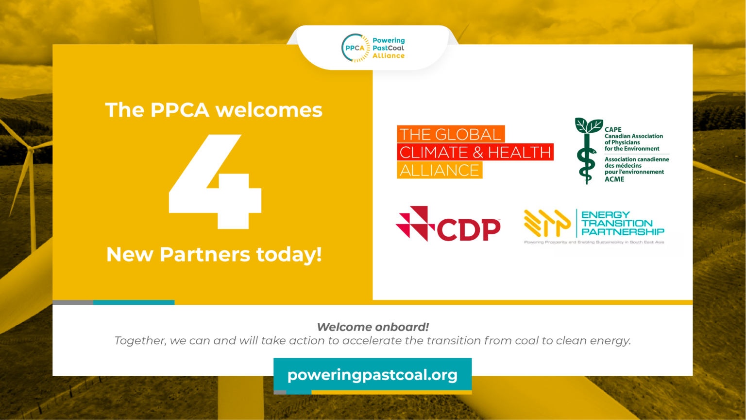 Powering Past Coal Alliance welcomes four significant new partners - PPCA